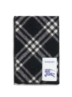 Burberry Wool Check Scarf - Black