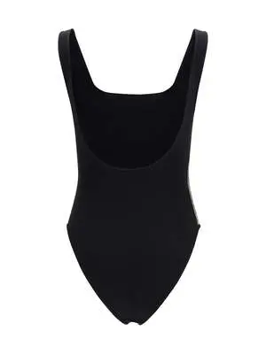 Burberry One-piece Swimsuit With Check Trim