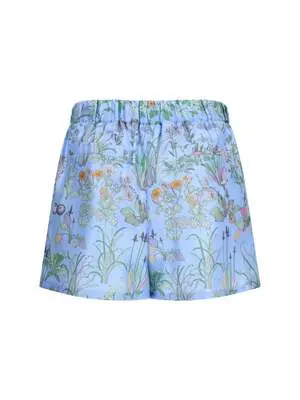 Gucci Printed Silk Twill Shorts - Blue