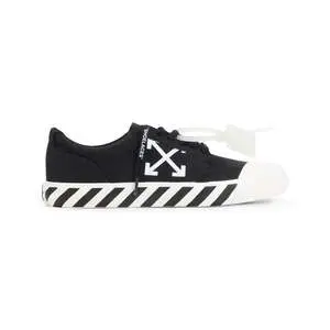 Off-White Canvas Low Top "shoelaces" Arrow Logo Sneakers - Black