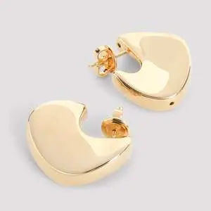 Bottega Veneta Disc Small Earrings In Sterling With 18k Gold Finish - Silver