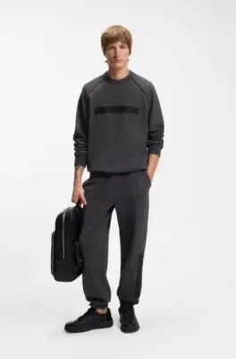 Hugo Relaxed-fit Cotton-terry Sweatshirt With Logo Patch