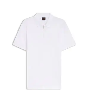 BOSS Stretch-cotton Slim-fit Polo Shirt With Logo Patch - White