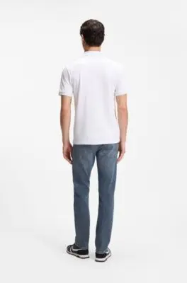 BOSS Stretch-cotton Slim-fit Polo Shirt With Logo Patch