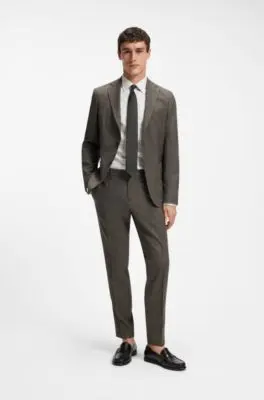 BOSS Slim-fit Shirt In Refined Italian Cotton - Khaki