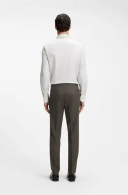 BOSS Slim-fit Shirt In Refined Italian Cotton - Khaki