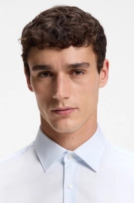 BOSS Slim-fit Shirt In Refined Italian Cotton - Light Blue