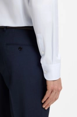 BOSS Slim-fit Shirt In Refined Italian Cotton - Light Blue