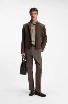BOSS Regular-fit Shirt In Patterned Italian-made Cotton