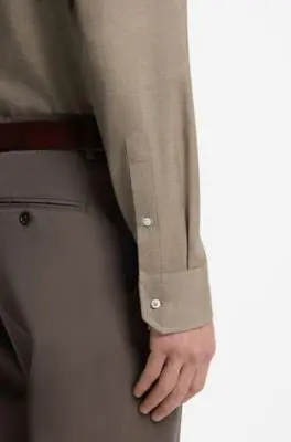 BOSS Regular-fit Shirt In Patterned Italian-made Cotton