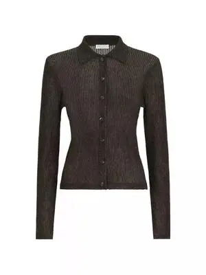 Brunello Cucinelli Sparkling Rib-knit Cardigan - Brown