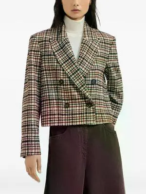 BRUNELLO CUCINELLI Brunello Cucinelli Checked Wool And Alpaca Comfort Blazer With Monili