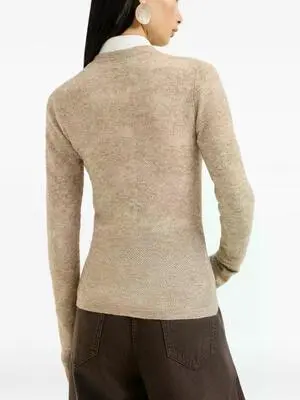 Brunello Cucinelli Silk, Alpaca And Wool Flower-lace Sweater