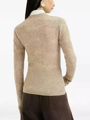 Brunello Cucinelli Silk, Alpaca And Wool Flower-lace Sweater