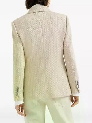 Brunello Cucinelli Sparkling Cotton And Viscose English-rib-knit Blazer With Monili - Neutrals