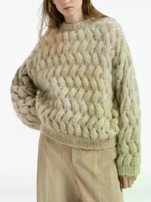 Brunello Cucinelli Dazzling Zigzag-cables Sweater In Mohair And Wool