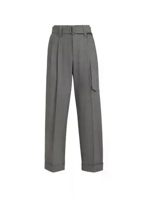 Brunello Cucinelli Tropical Luxury Wool Baggy Sartorial Trousers - Grey
