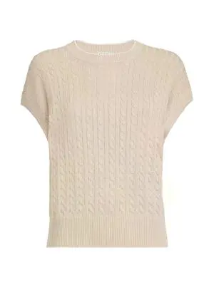 Brunello Cucinelli Sparkling Cotton Cable-knit Sweater - Neutrals