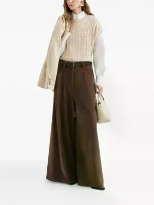 Brunello Cucinelli Sparkling Cotton Cable-knit Sweater