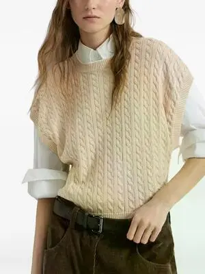 Brunello Cucinelli Sparkling Cotton Cable-knit Sweater