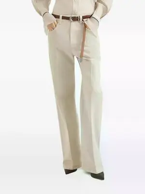 Brunello Cucinelli Dyed Denim Loose Trousers - Neutrals