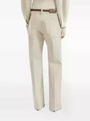 Brunello Cucinelli Dyed Denim Loose Trousers - Neutrals