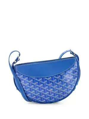 Goyard Hirondelle Shoulder Bag In Coated Canvas And Leather - Blue