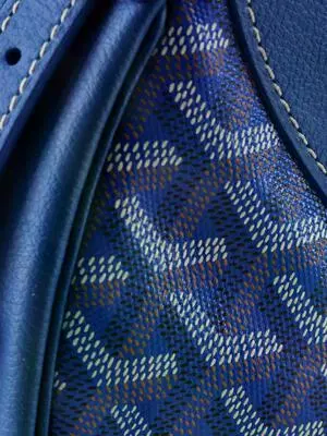 Goyard Hirondelle Shoulder Bag In Coated Canvas And Leather - Blue