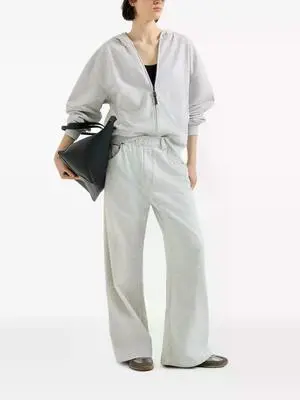 Brunello Cucinelli Cotton Smooth French-terry Topwear With Shiny Zipper-pull - Grey