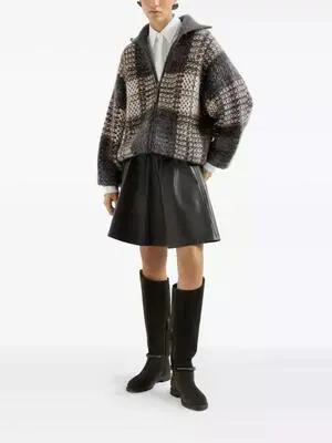 Brunello Cucinelli Polished Nappa-leather Mini Circle Skirt - Brown