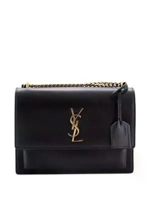 Saint Laurent Sunset Leather Medium Crossbody Bag - Black