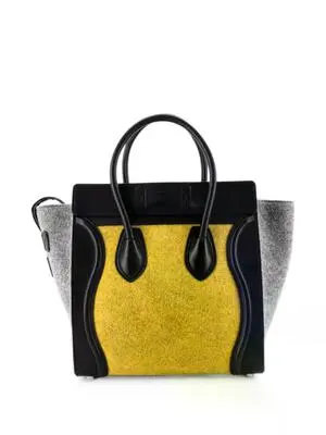 Celine Tricolor Luggage Micro Tote Bag - Black