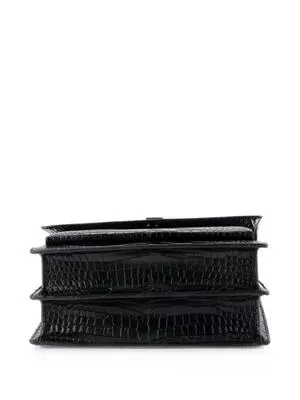 Saint Laurent Medium Sunset Crocodile Embossed Leather Bag