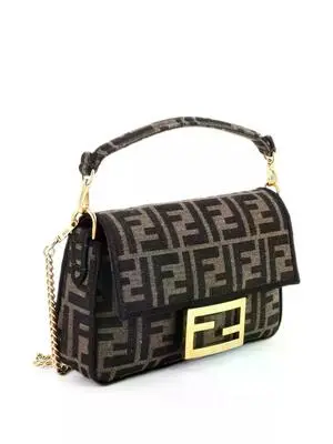 Fendi Baguette Nm Bag Zucca Canvas Mini Crossbody Bag - Brown
