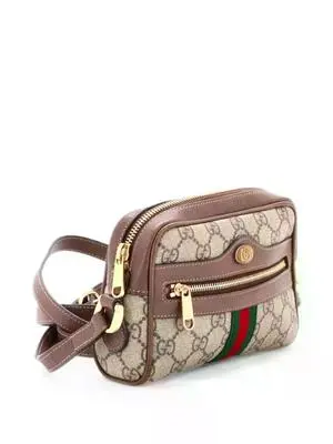 Gucci Ophidia Gg Coated Canvas Mini Crossbody Bag - Brown