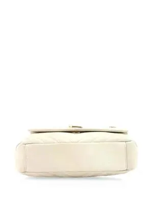 Saint Laurent Matelassé Chevron Leather College Bag - Neutrals