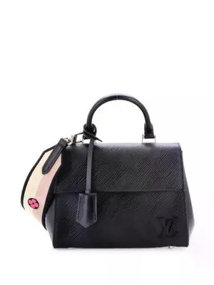 LOUIS VUITTON Cluny Top Handle Bag Epi Leather Mini Satchel - Black