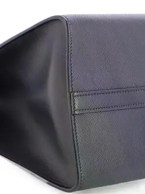 Prada Monochrome Saffiano With City Calf Medium Tote Bag