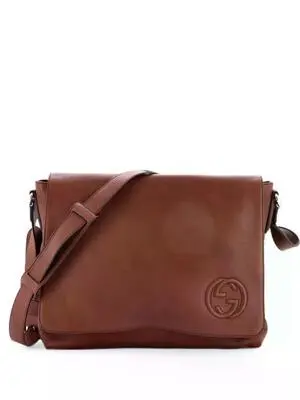 Gucci Soho Flap Messenger Leather Large Crossbody Bag