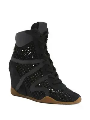 GIUSEPPE ZANOTTI Suede Perforated Wedge Sneakers