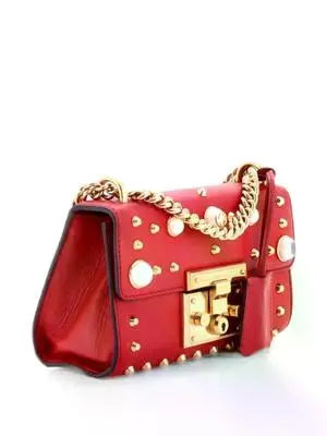 Gucci Pearly Padlock Studded Leather Small Shoulder Bag