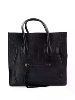 Celine Phantom Croc Effect Medium Tote Bag - Black