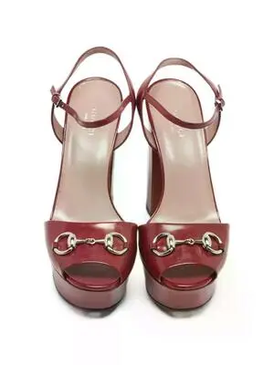 Gucci Horsebit Platform Ankle Strap Sandals
