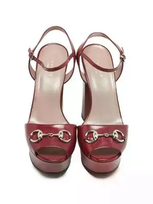 Gucci Horsebit Platform Ankle Strap Sandals
