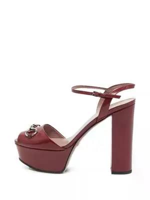 Gucci Horsebit Platform Ankle Strap Sandals