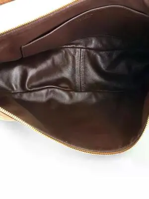 Prada Suede Demi-lune Shoulder Bag - Brown
