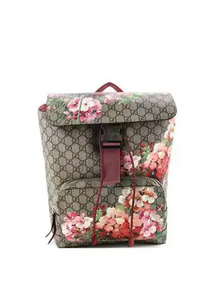 Gucci Blooms Print Gg Coated Canvas Medium Backpack - Brown