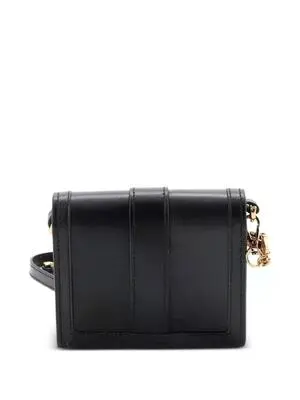 Versace Greca Goddess Leather Wallet On Chain Mini Crossbody Bag - Black