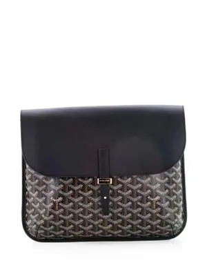 Goyard Coursier Messenger Bag In Coated Canvas And Leather - Black