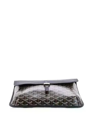 Goyard Coursier Messenger Bag In Coated Canvas And Leather - Black